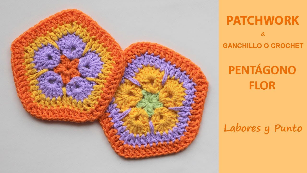 Pentágono flor ganchillo o crochet - Labores y Punto