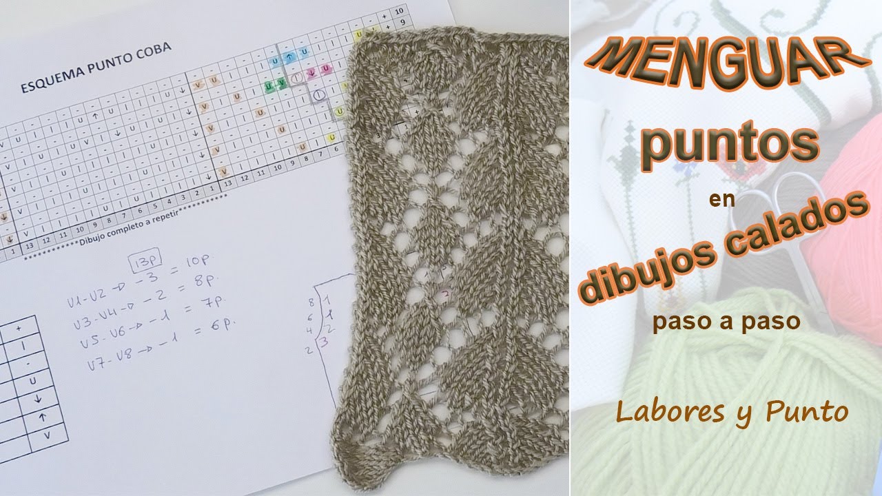 Menguar puntos en dibujos calados - Labores y Punto